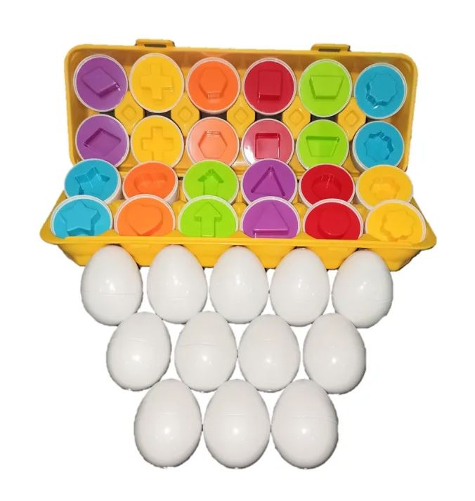 Matching Eggs Shapes and Colors set of 12 Kids Shape Sorting & Color ...