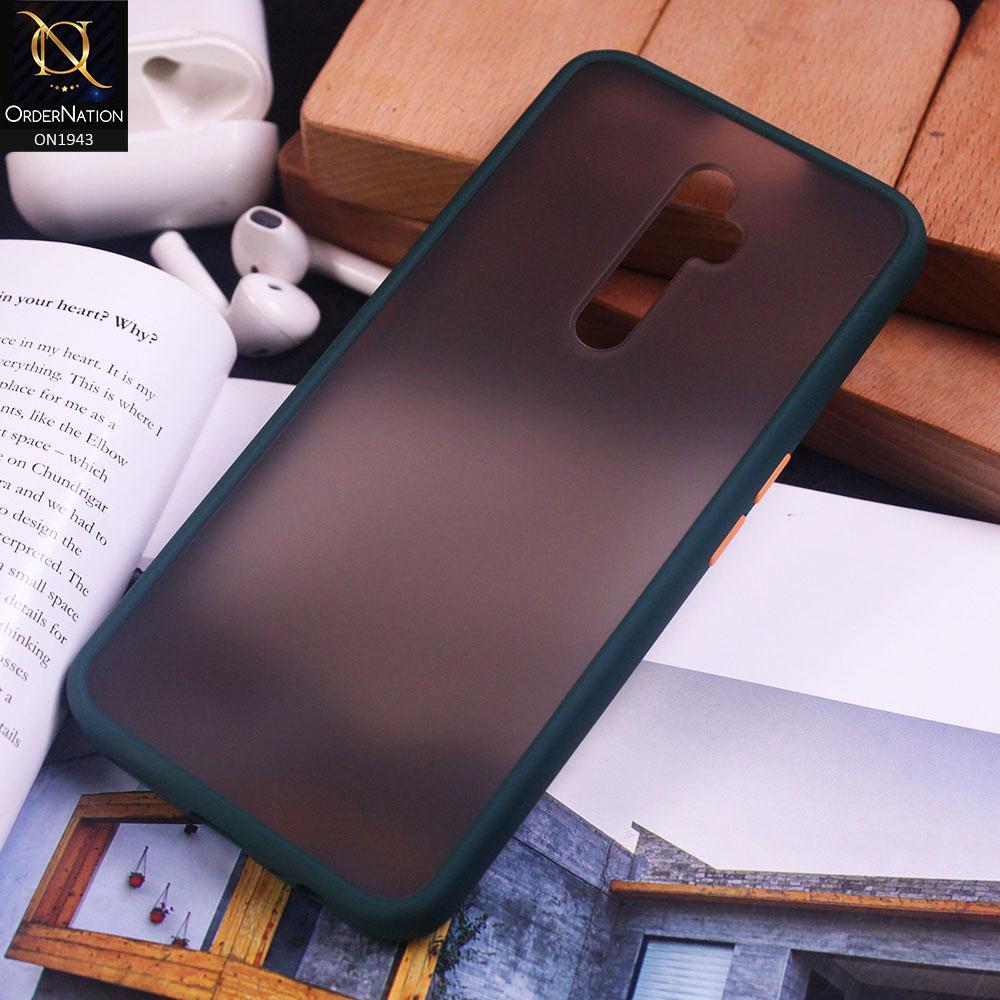 Oppo_ Reno 2Z Cover - Dark Green - Luxury Semi Tranparent Color Frame ...