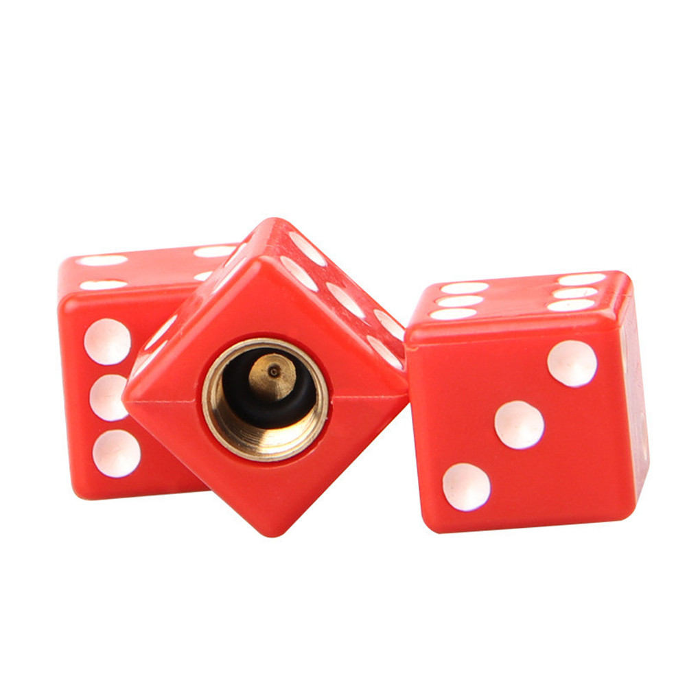 4PCS Dice-Shaped Universal Tire Valve Caps - Car, Truck, Bike Wheel ...