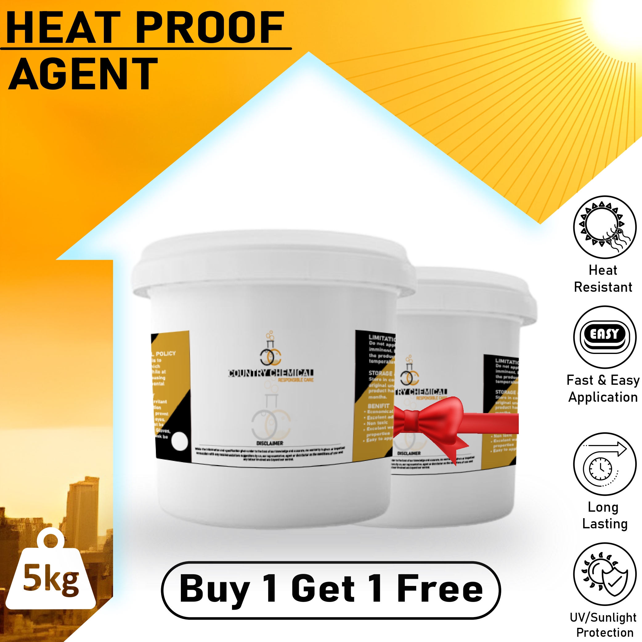 Country Chemical 5L Heat Proofing Chemical Paint - Heat Proof Agent ...