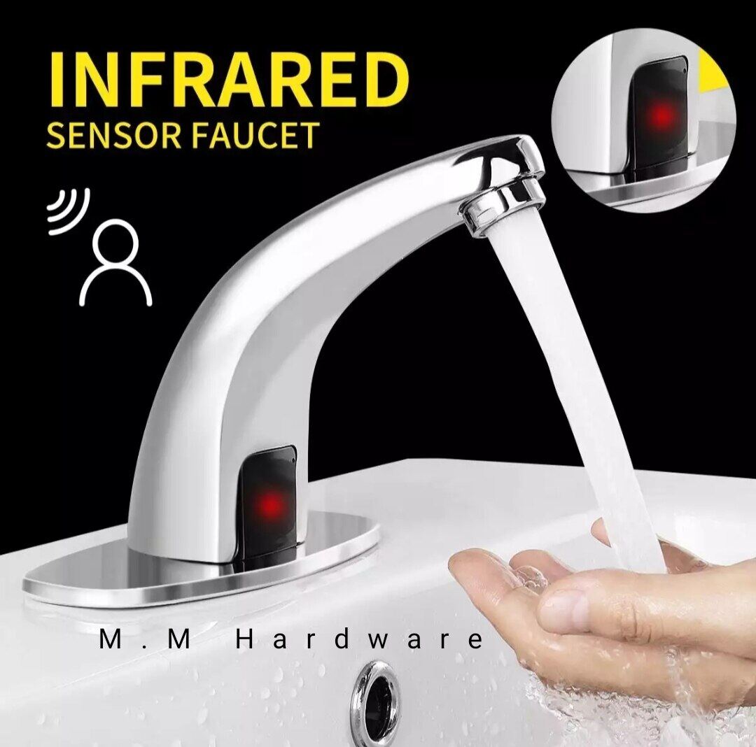 MM Hardware Touchless Automatic Basin Sensor Tap Hands Free Infrared ...