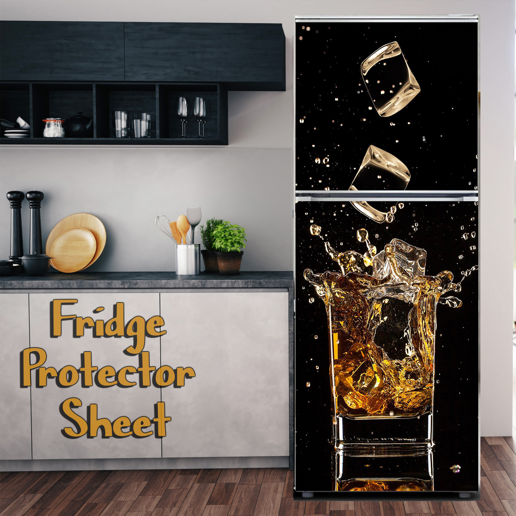 Food Fridge protector Sticker Sheet Waterproof for front door self ...