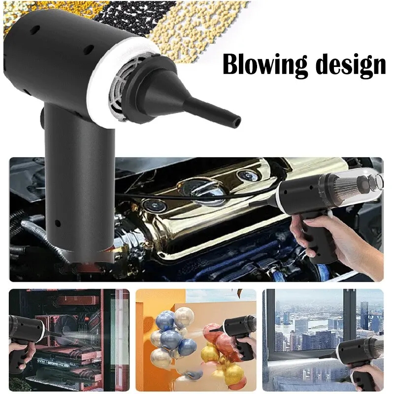 Vacuum Cleaner + Blower 3 in 1 Powerfull Rechargeable Cordless Handheld ...