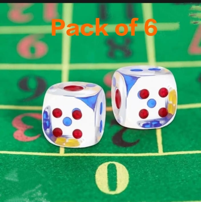 Pack of 6 Translucent Colored Dice/Dice of Table Playing Games Mixed ...