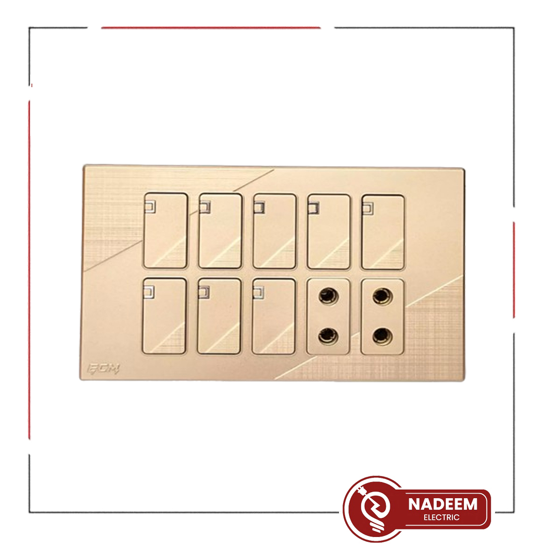 ECM Metal Series 8 Switches + 2 Sockets Electric China Fitting Sheet ...