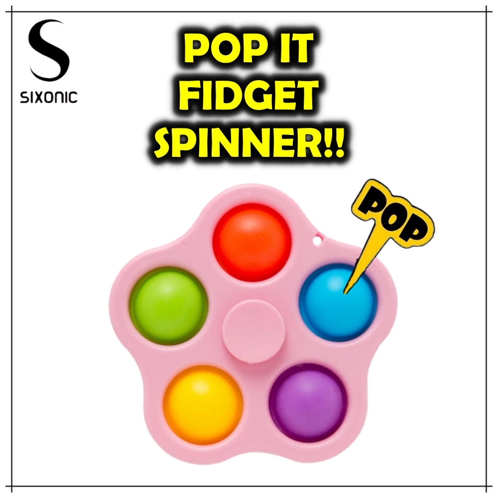 Sixonic Push Pop Bubble Fidget Spinner Sensory Toy Pop It Spinner For ...