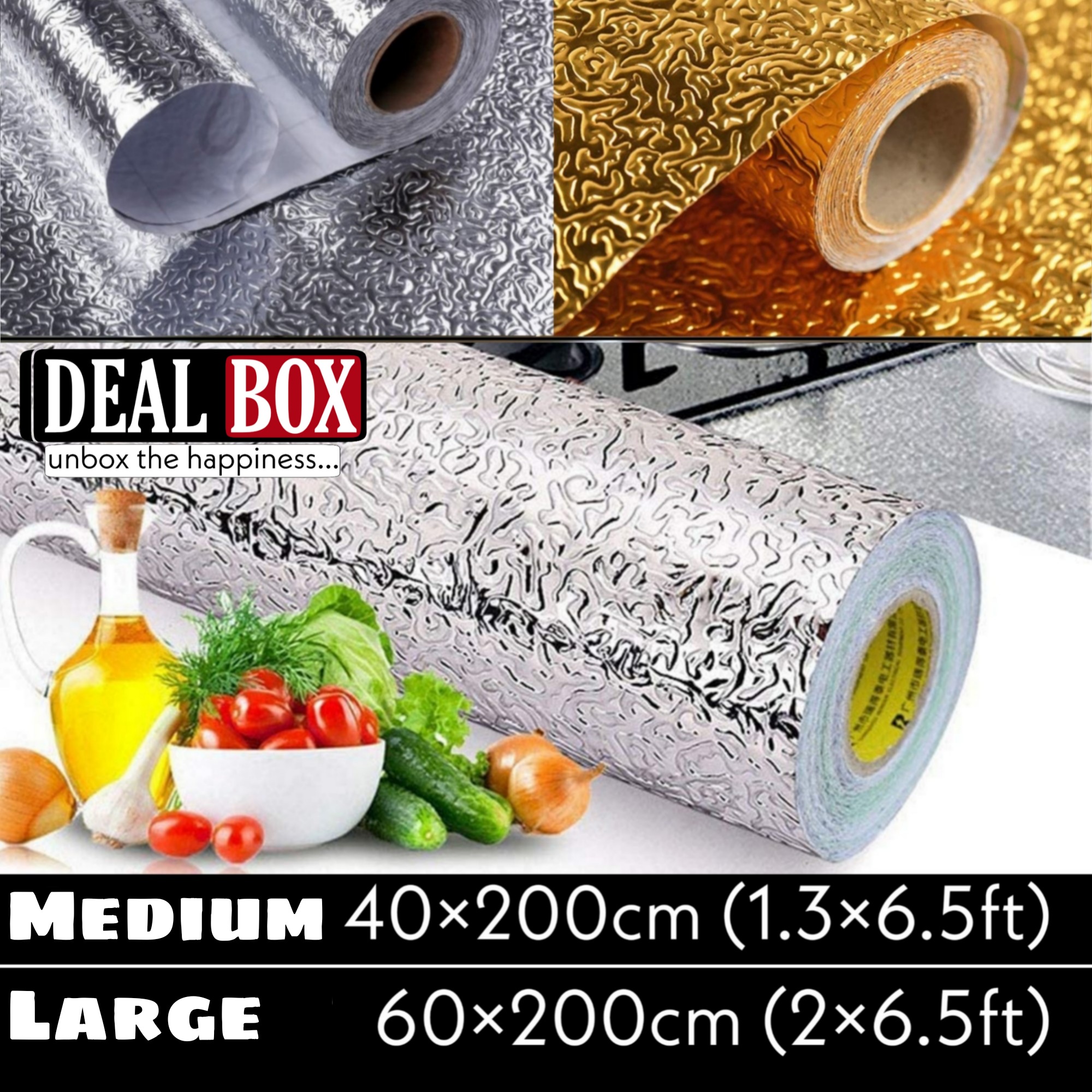 Self Adhesive Aluminium Foil Sticker Sheet Roll for Kitchen Silver ...