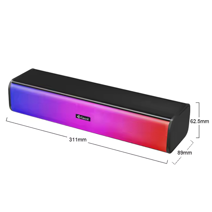 RGB LED USB Soundbar Speaker | Portable Stereo Soundbar with Powerful ...