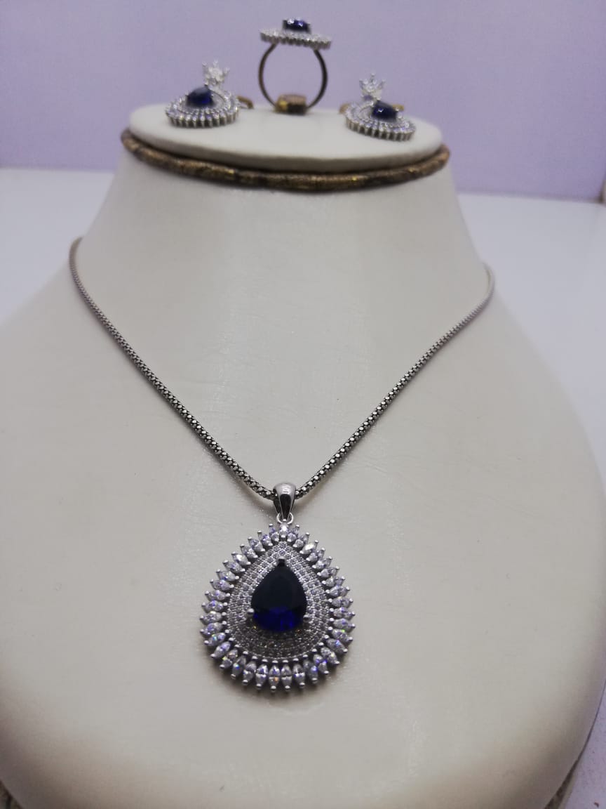 Neckless, Earing and Ring for women’s Italian Chandi 925 with box ...