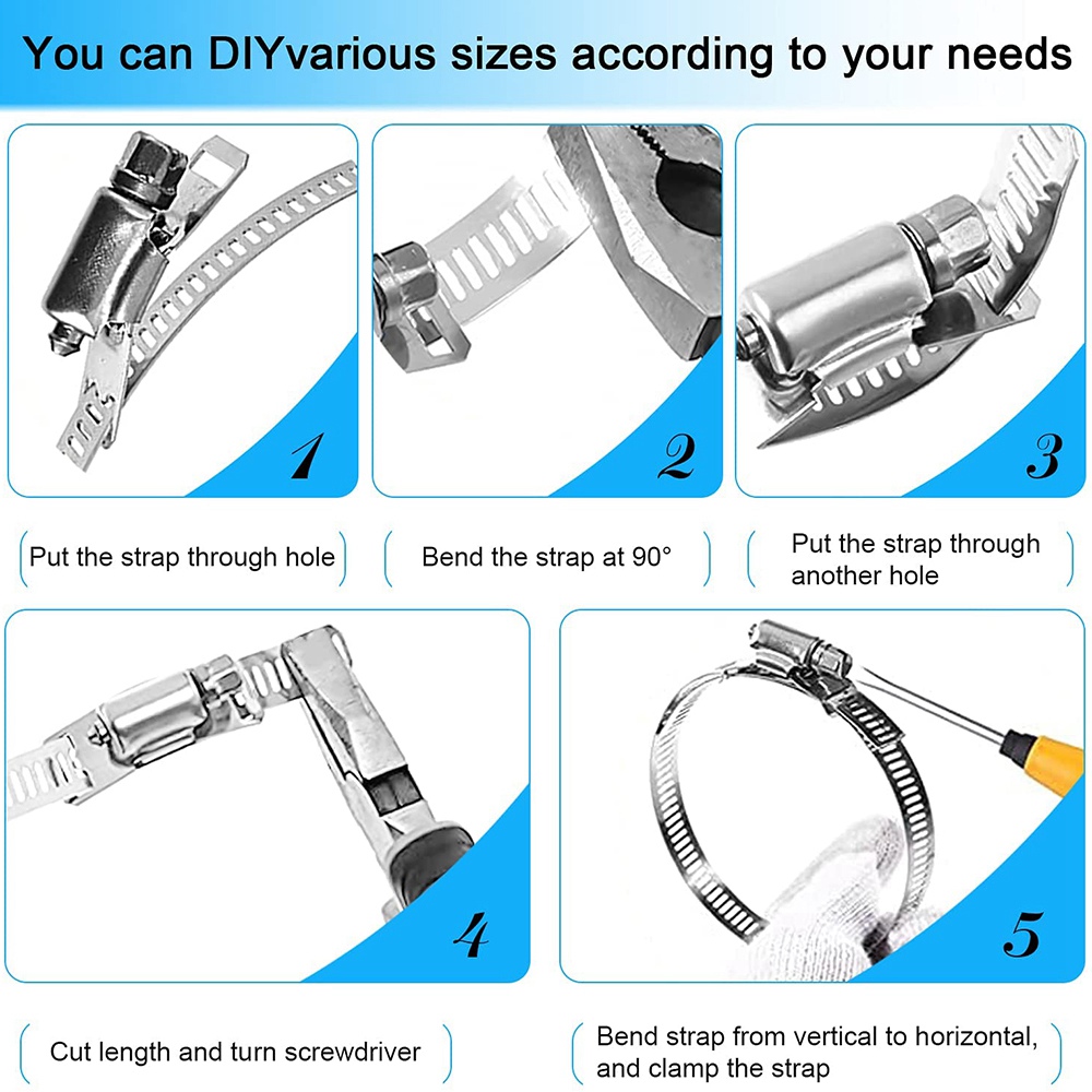 Hose Clamps Stainless Steel Adjustable 3meters Hose Clamp Set | Daraz.pk