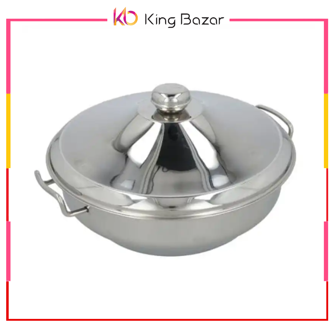 Alpha Stainless Steel Hot pot Royal Steel lid | Daraz.pk