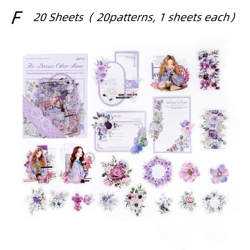 Panda Online 20PCS The Flowers Are In Full Bloom Series PET Waterproof ...