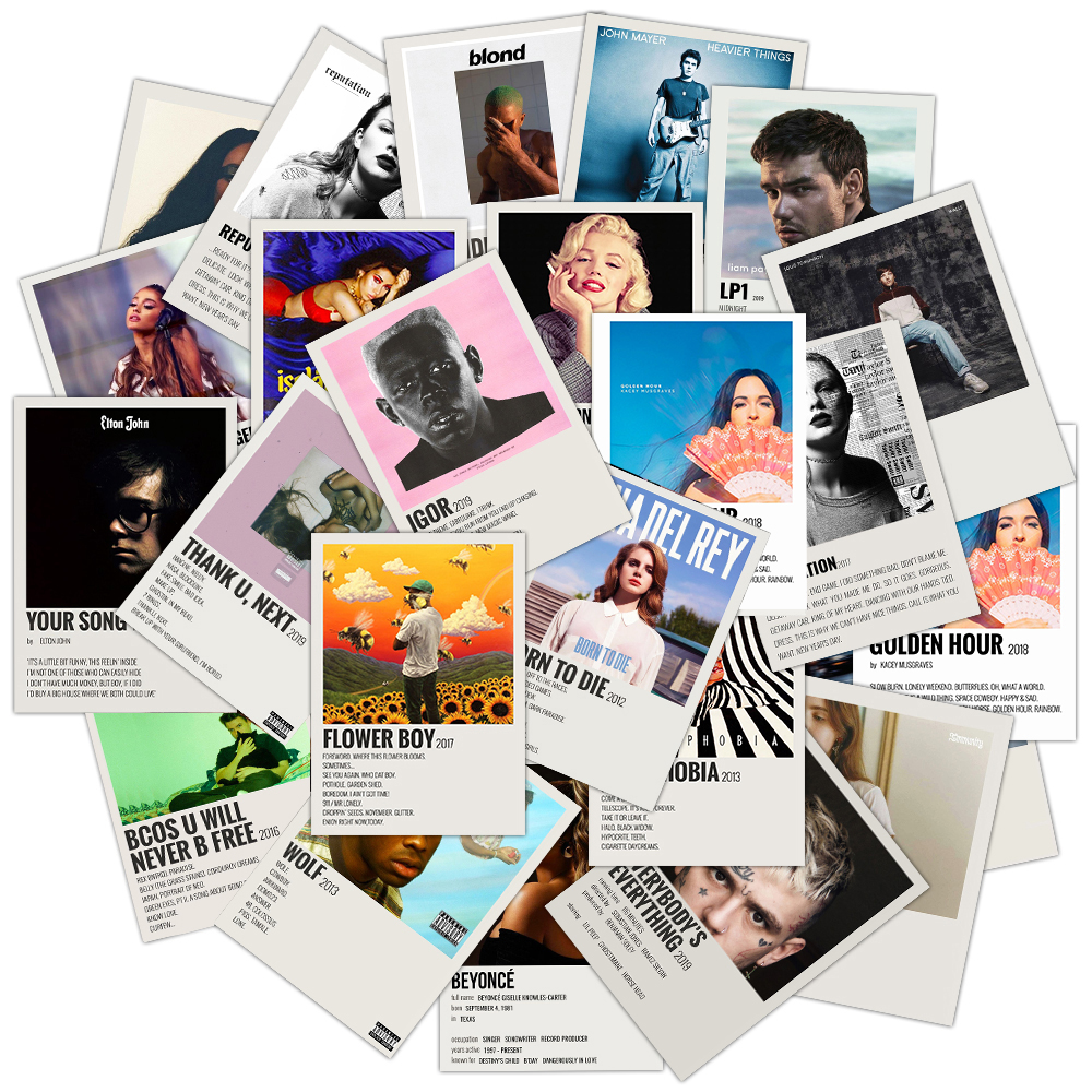 25Pcs Print Music Album Covers Stickers Aesthetic Singer Poster Sticker ...
