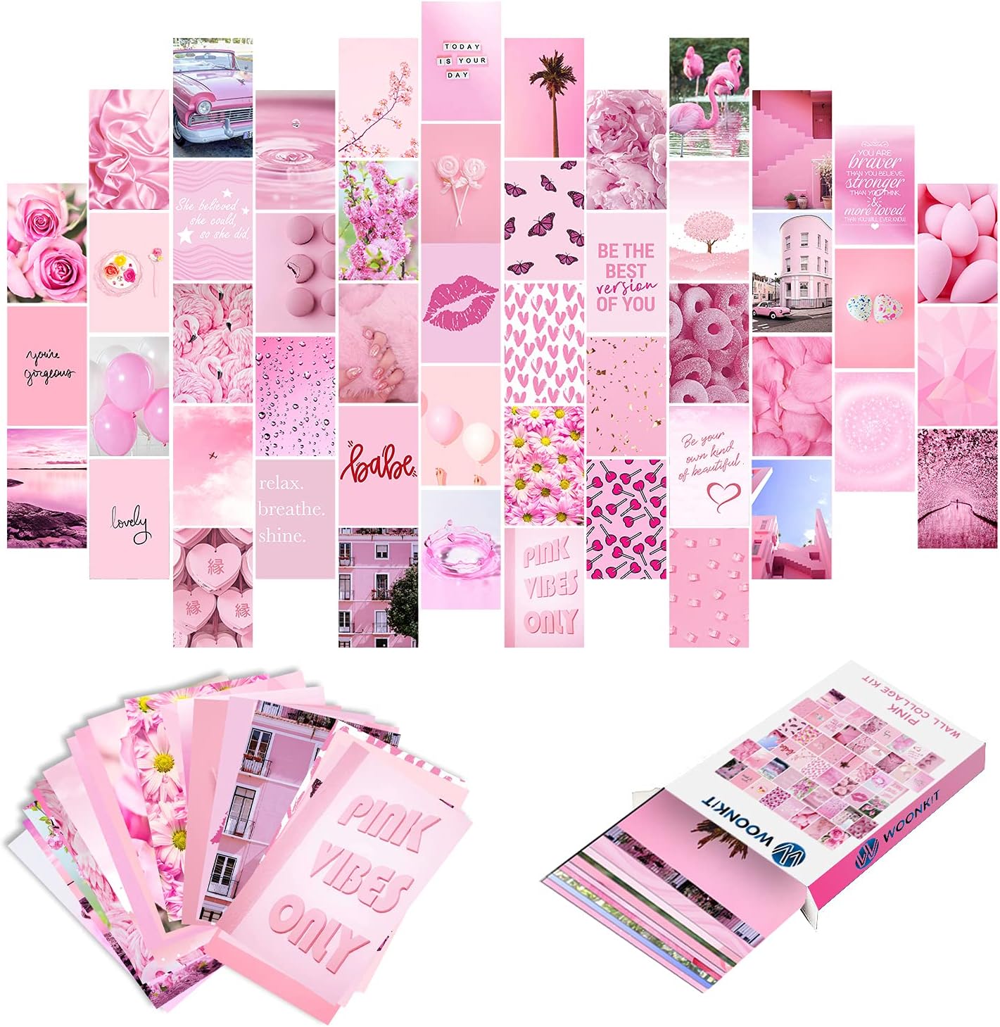 Customize 50 Pink Theme Aesthetic photo cards of your choice 50 Cards ...