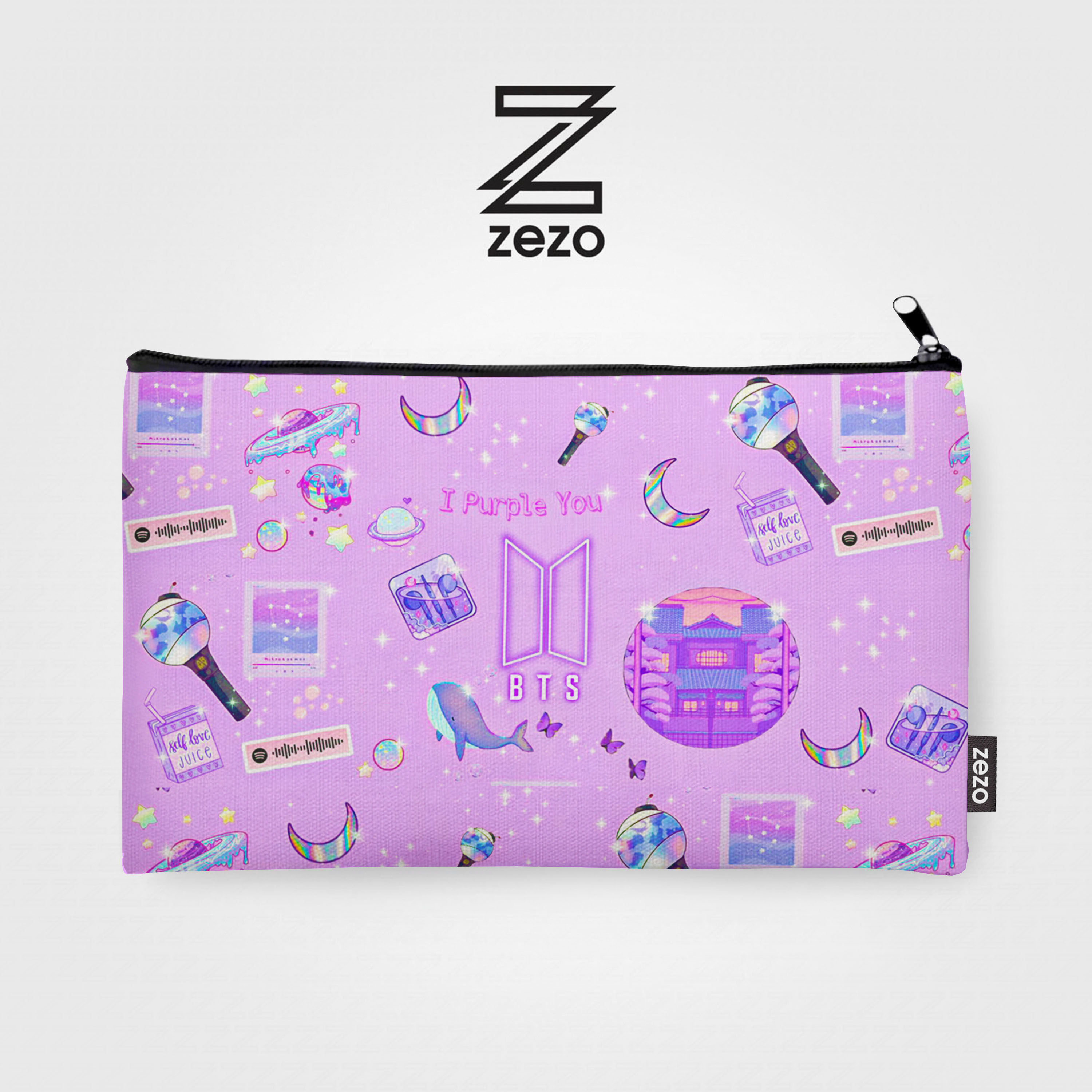 BTS Pencil Pouch for Girls (Digitally printed on Cloth) By Zezo | Daraz.pk