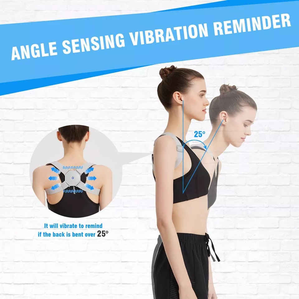 "Smart Posture Corrector Belt with Intelligent Vibration Sensor - USB ...