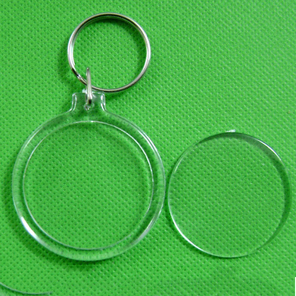 Acrylic Insert Photo Picture Frame Keyrings Keychain DIY Split Ring Key ...