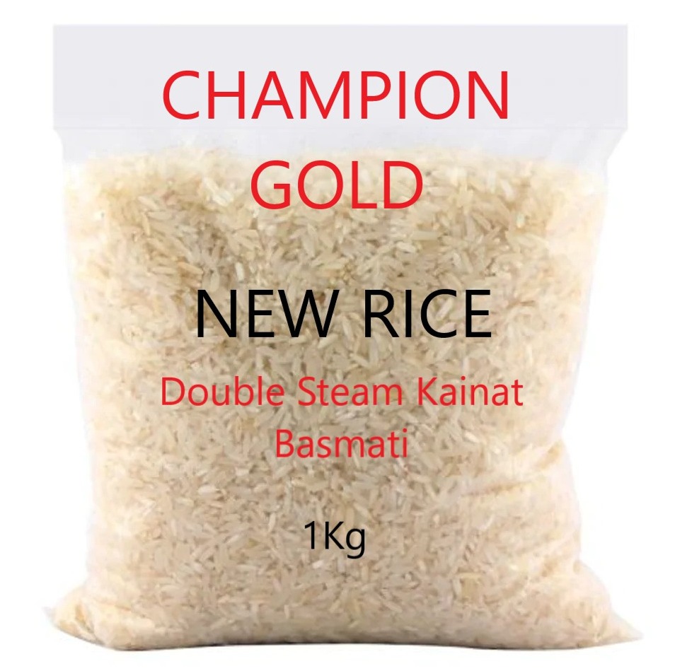 CHAMPION GOLD New Rice Double Steam Kainat Basmati 1 Kg Packing Steam ...