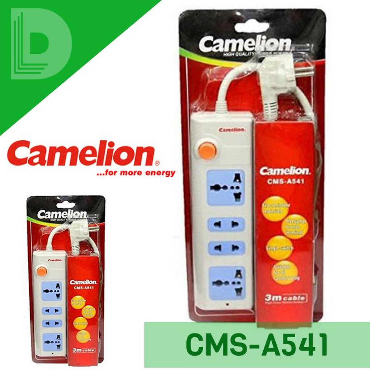 Camelion 4 Outlet Power Socket Extension with 3 meter Cable Model-CMS-A541 | 100% Original ...