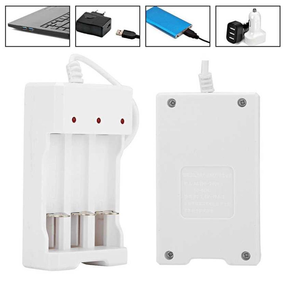 3-slot portable charger for AA and AAA rechargeable with USB port Great ...