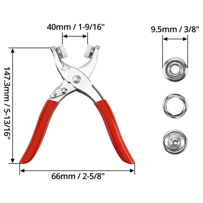 Set of 100 Press Studs, Metal Press Studs Set with Pliers | Daraz.pk