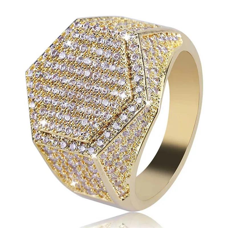 BAOSHINA Men's Ring Hip Hop Iced Out High Quality Micro Pave CZ Finger ...