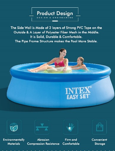 INTEX swimming pool easy set with FREE Air pump (Size) length 8 feet 2 ...
