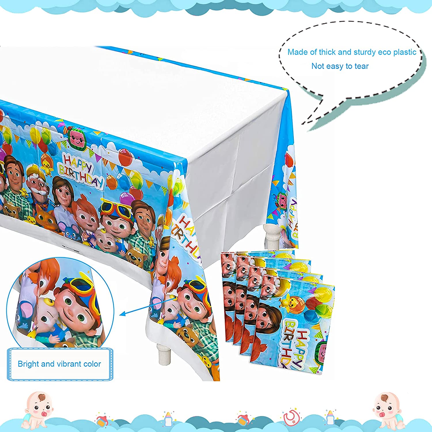 Cocomelon Table cover birthday Decoration party supplies | Daraz.pk