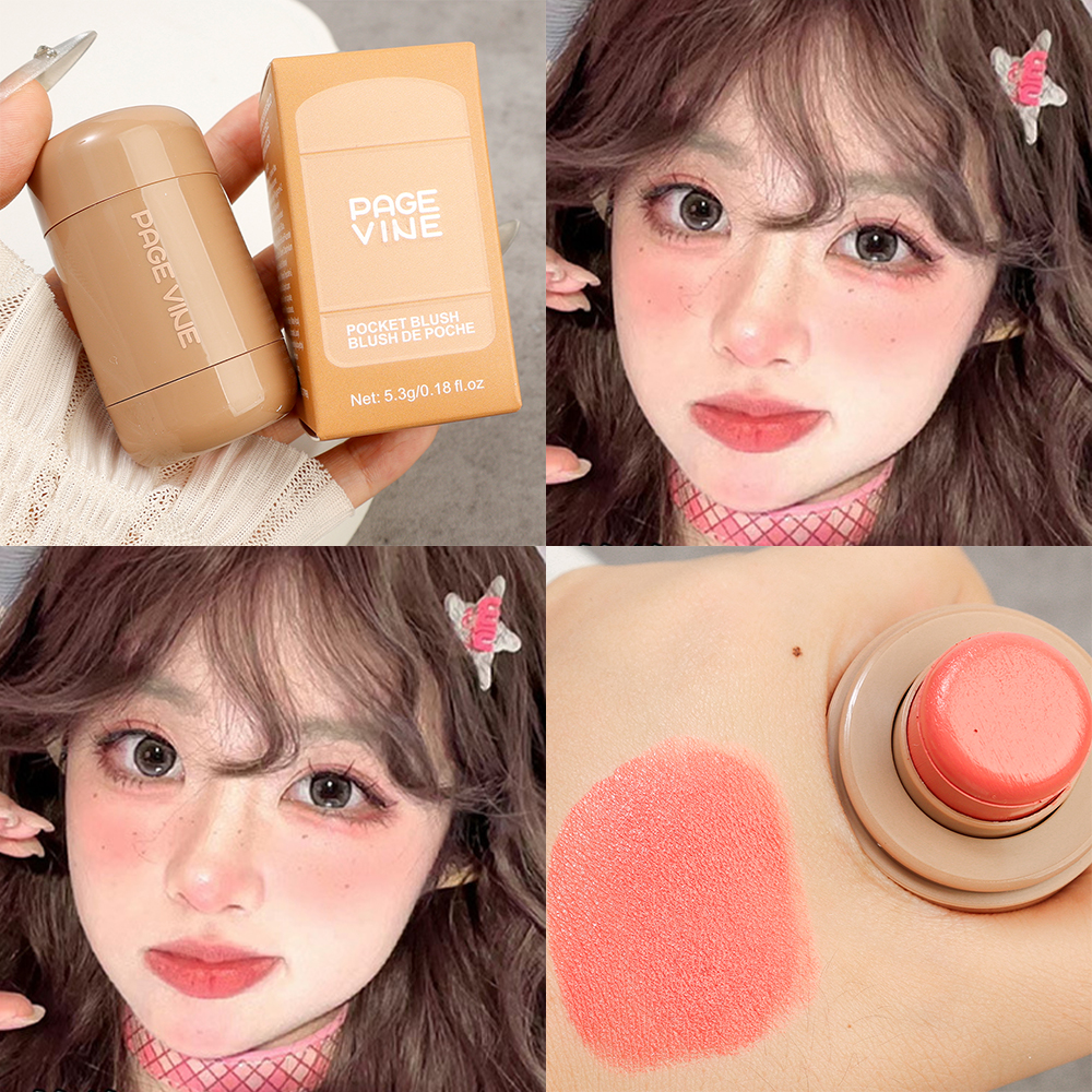 1Pcs Pocket Blush Stick Lip Cheek Hydrating Stick Highlights To ...