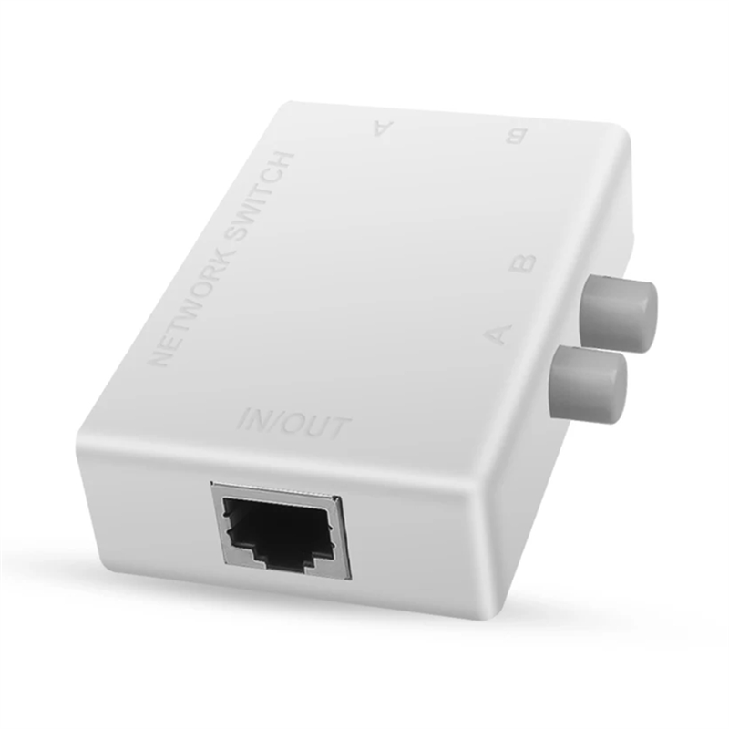 Plastic Rj45 Network Switch 2 Port Lan Ethernet Network Box Switcher Rj45 Splitter Dual 2 Way