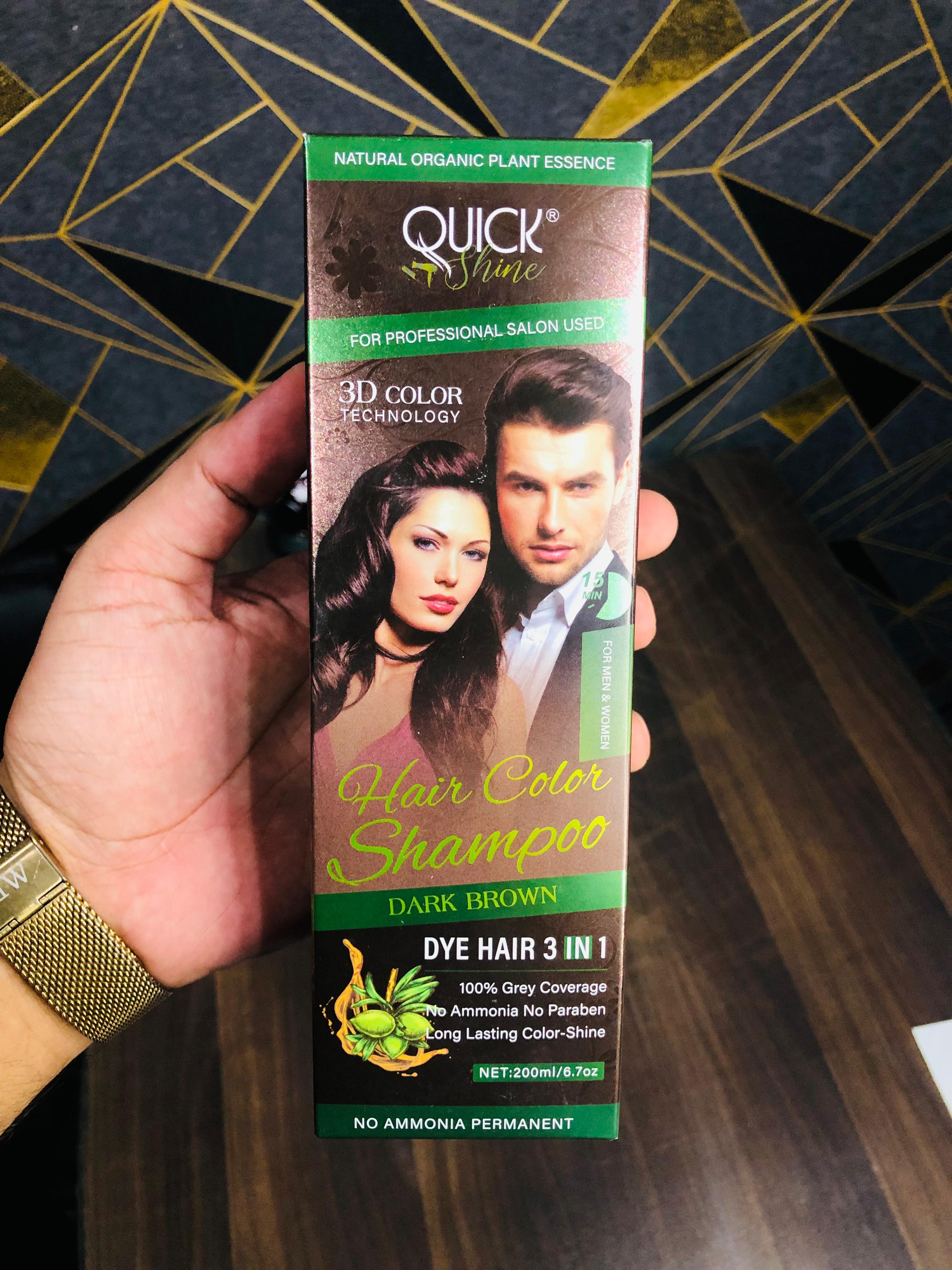 Quick Shine Hair Color Change Dye Shampoo 200ml For Men and Women ...