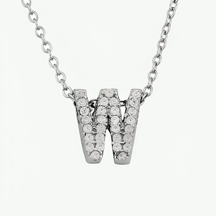 Silver Stainless Steel Alphabet Necklace/Locket/Pendants for Girls ...