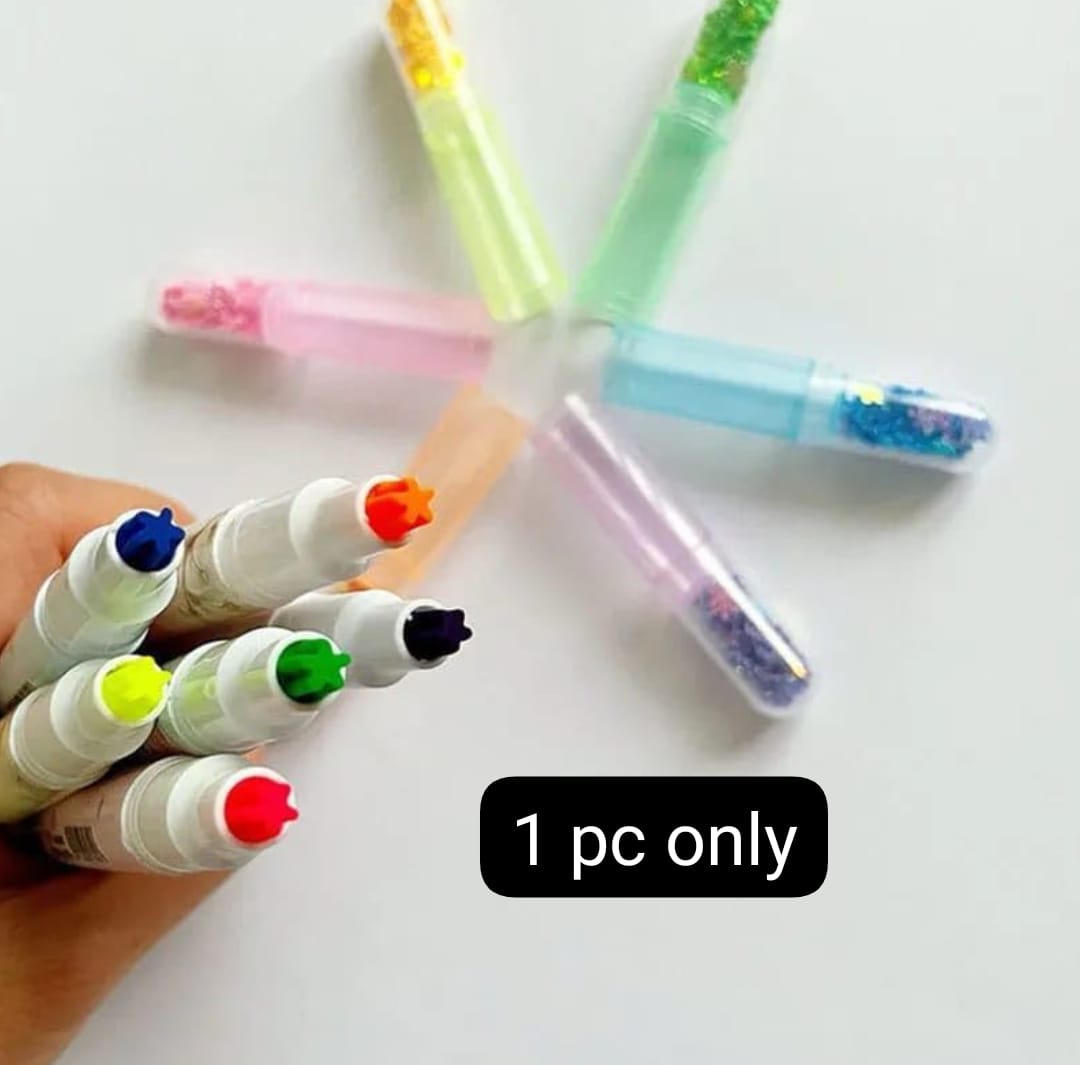 Contain 6 Neon Colored Pens, these Flower Stamps are Super attractive ...