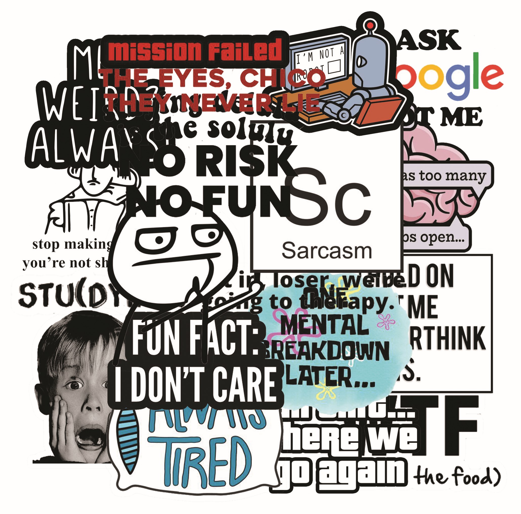 Multiple Moody Stickers Of Your Choice Available in Single, Pack of 3 ...