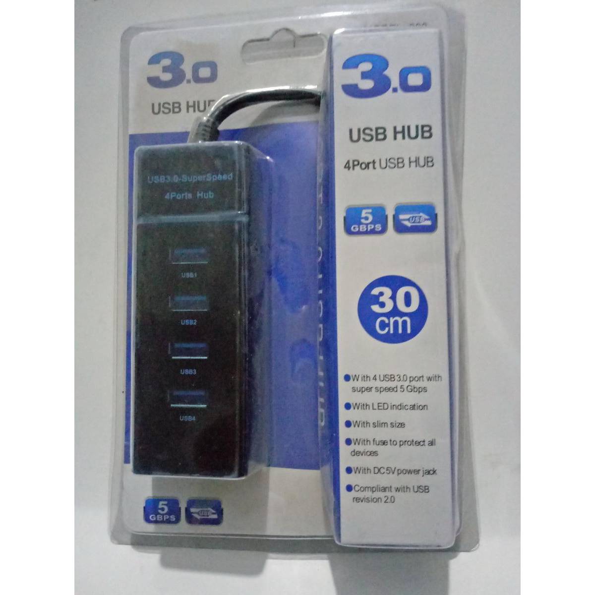 USB Hub 4 Ports 3.0 High Speed Blue 5 Gb Per Second Transfer Speed | Daraz.pk