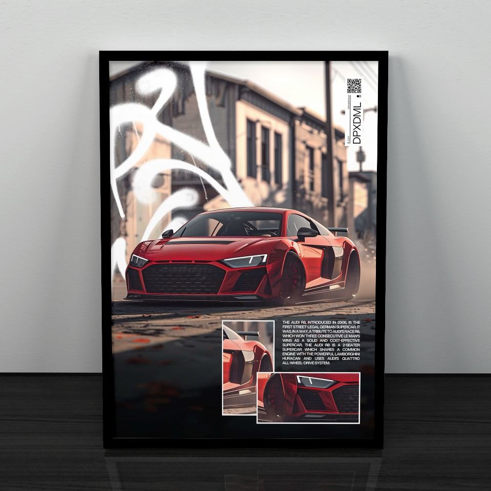 Audi R8 V10 wall Frame, wall decoration photo frame and wall hanging ...