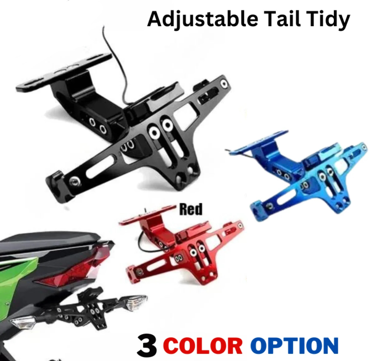 Tail Tidy CNC Adjustable Short Motorcycle Tail With Indicators & Number ...