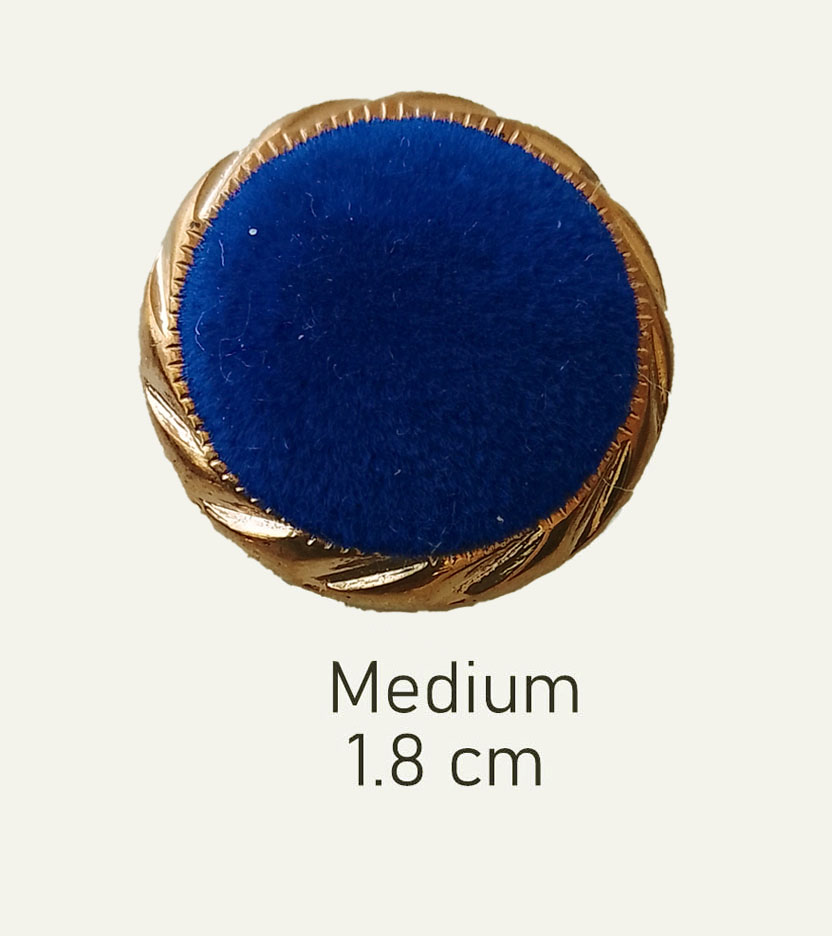 4-Pieces Fancy Royal Blue with Gold back Velvet Buttons | Fancy Buttons ...