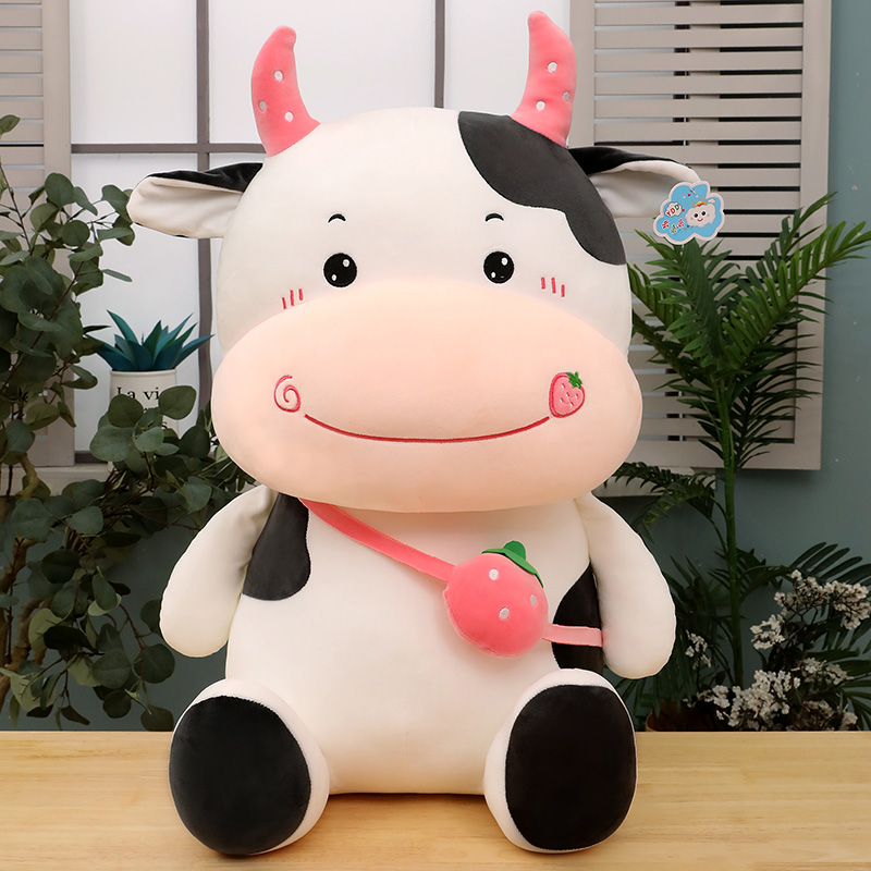 Cute cow pillow doll plush toy lying cow doll big rag doll bear hug ...