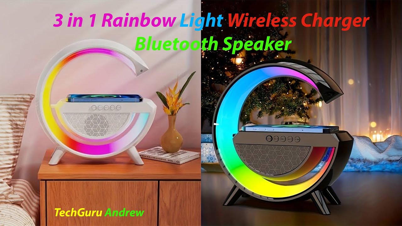 G500 LED Wireless Charging Bluetooth Speaker Smart Table Night Light BT Music Player Phone ...
