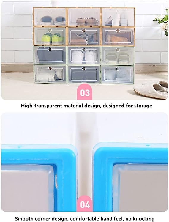 Shoe racks storage Shoe Boxes Stack able Shoe Storage Organizers ...