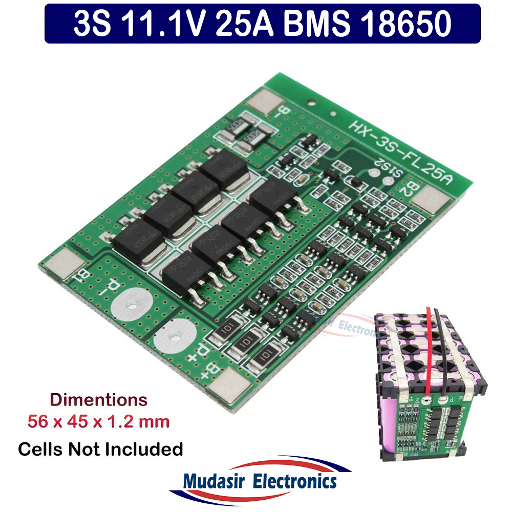 3S 12V 25A BMS Module With Balance Feature 12v Battery Management ...