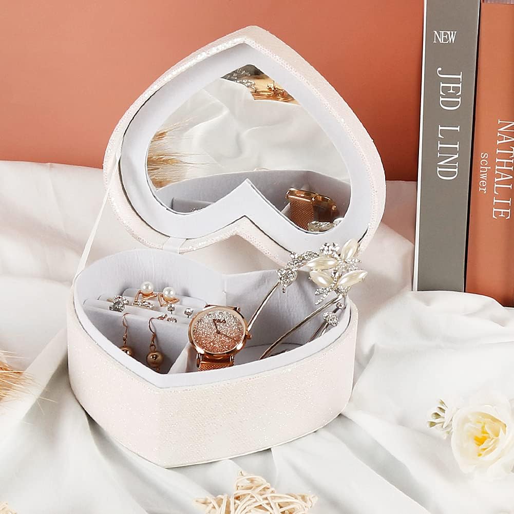 Heart-shaped Jewelry Box Pink Girl Heart Jewelry Storage Box Desktop ...