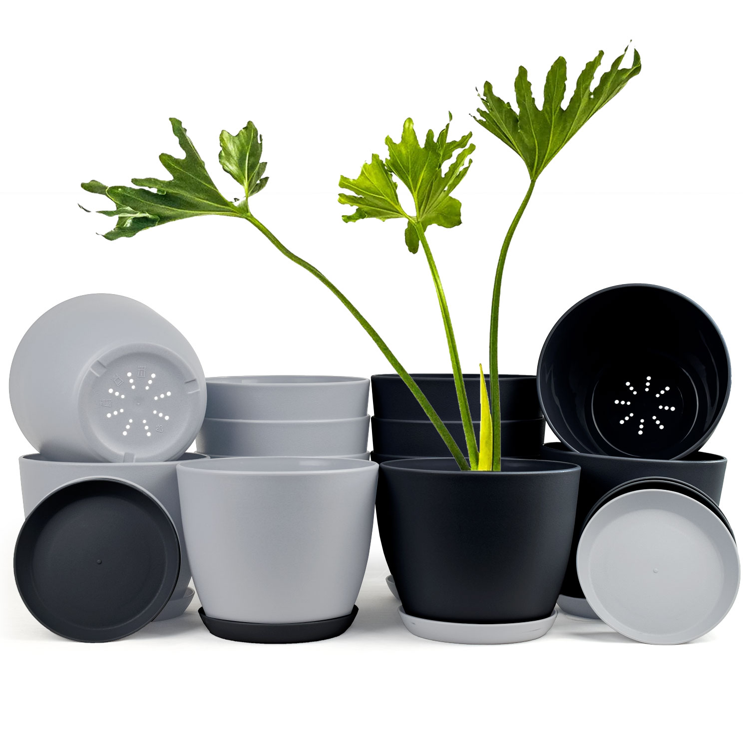 Fast Forward Extra Large Plant Pots with Drainage: Two Vibrant Colors ...