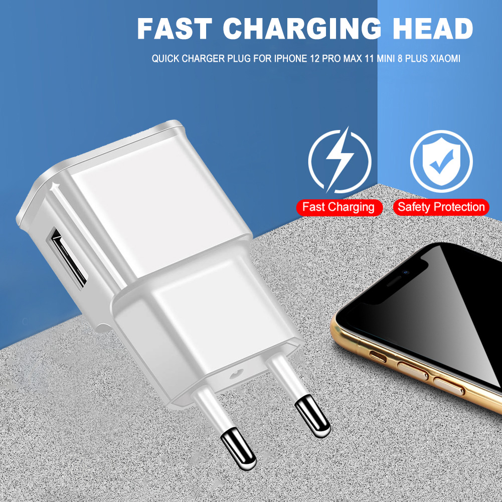Universal USB Phone Charger Practical 1A 2A Charging Head Adapter ...