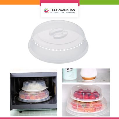 Techmanistan 1 Piece - Microwave Dish Covers, Plastic Steam Vent Splatter Lid, Microwave Food ...