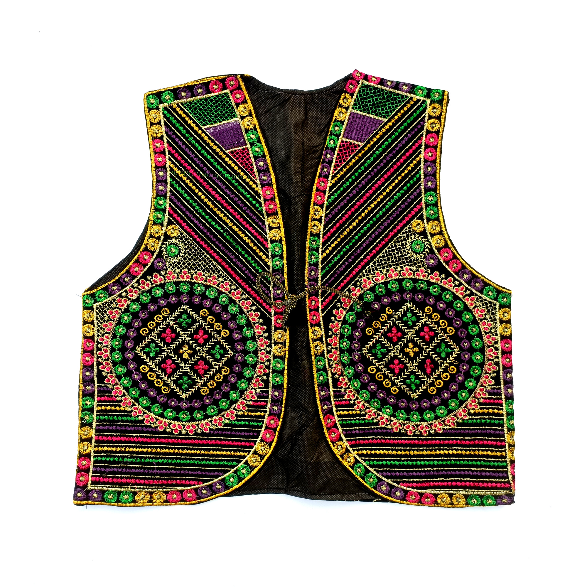 Pakistani Sindhi Traditional & Cultural Wear Black Velvet Waist Coat ...