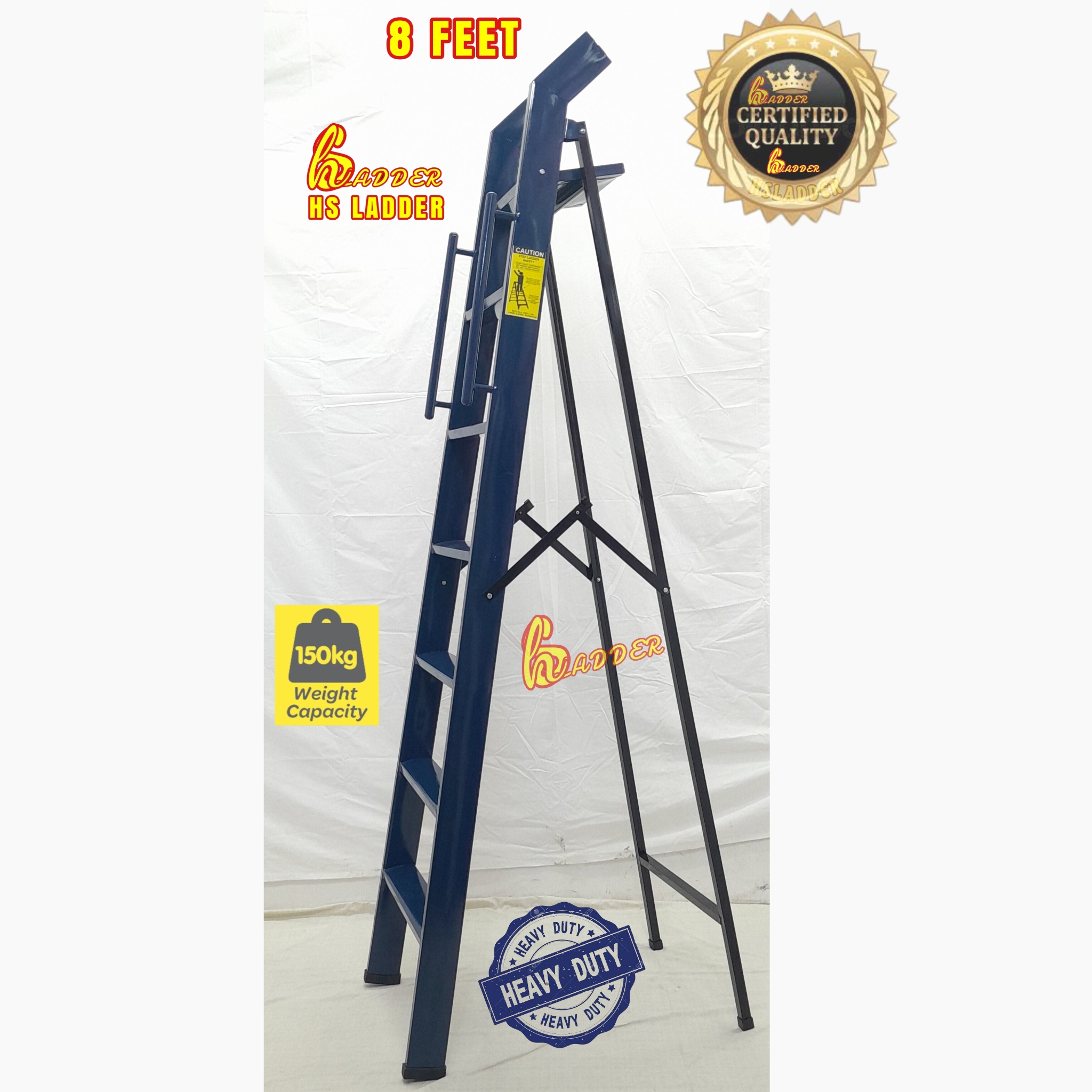 Iron Foldable Ladder 8 feet Heavy Duty Ladder Plate form ,Handle Attach ...