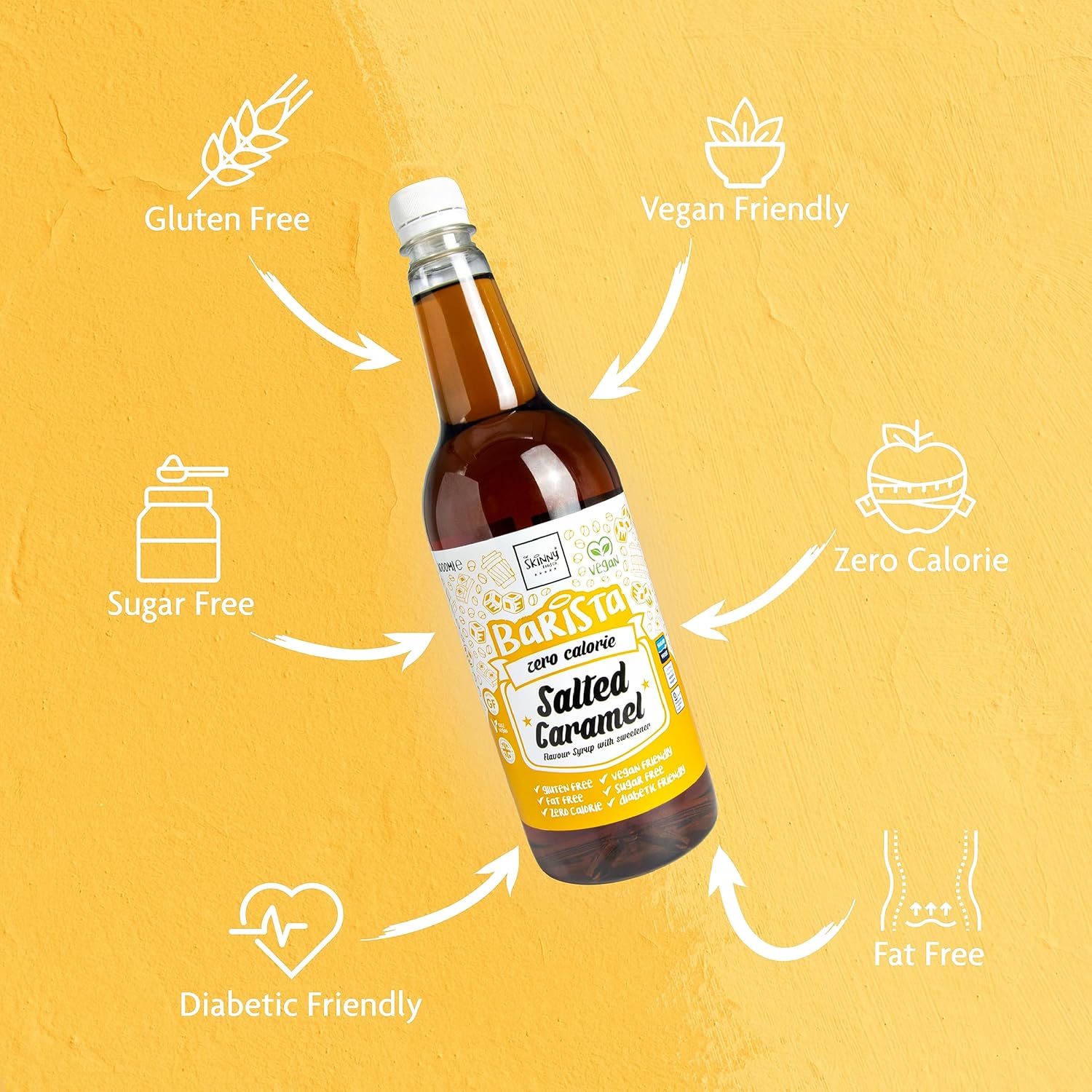 Skinny Food Co Hazelnut Praline Syrup Zero Calorie 1L - Sugar Free ...