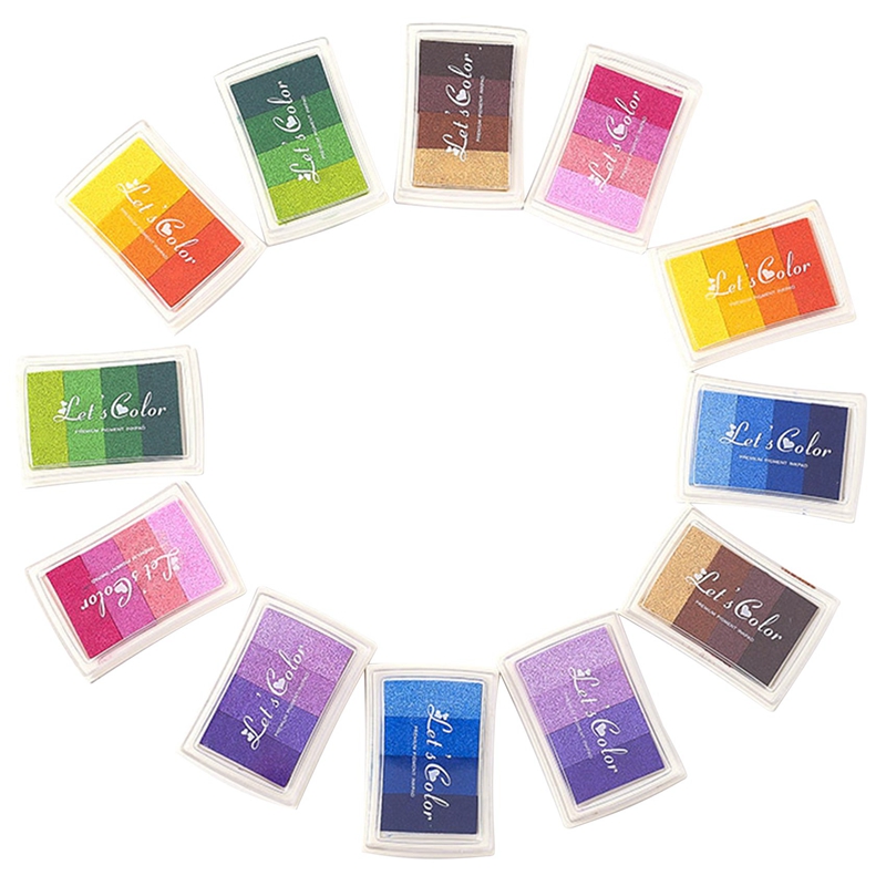JINMY-12 Four-Color Gradient Stamp Pads Stamp Partner Concave Gradient ...